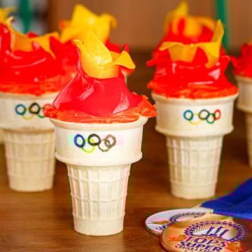 Olympic Torch Ice Cream Cone Cupcakes Recipe