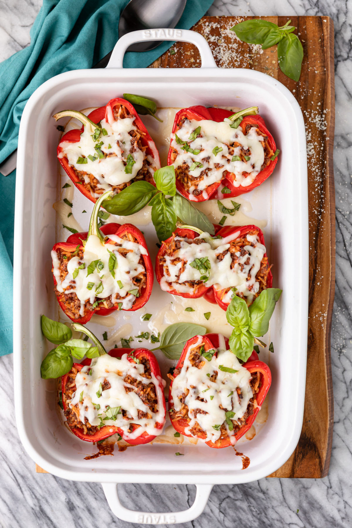 Easy Italian Stuffed Peppers Recipe (7 Ingredients!)