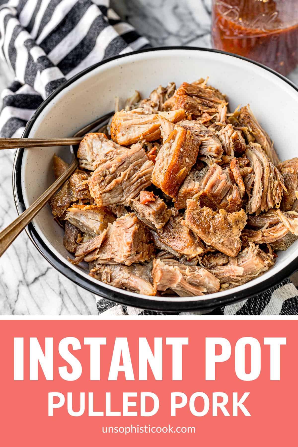 3-Ingredient Basic Instant Pot Pulled Pork (No BBQ Sauce!)