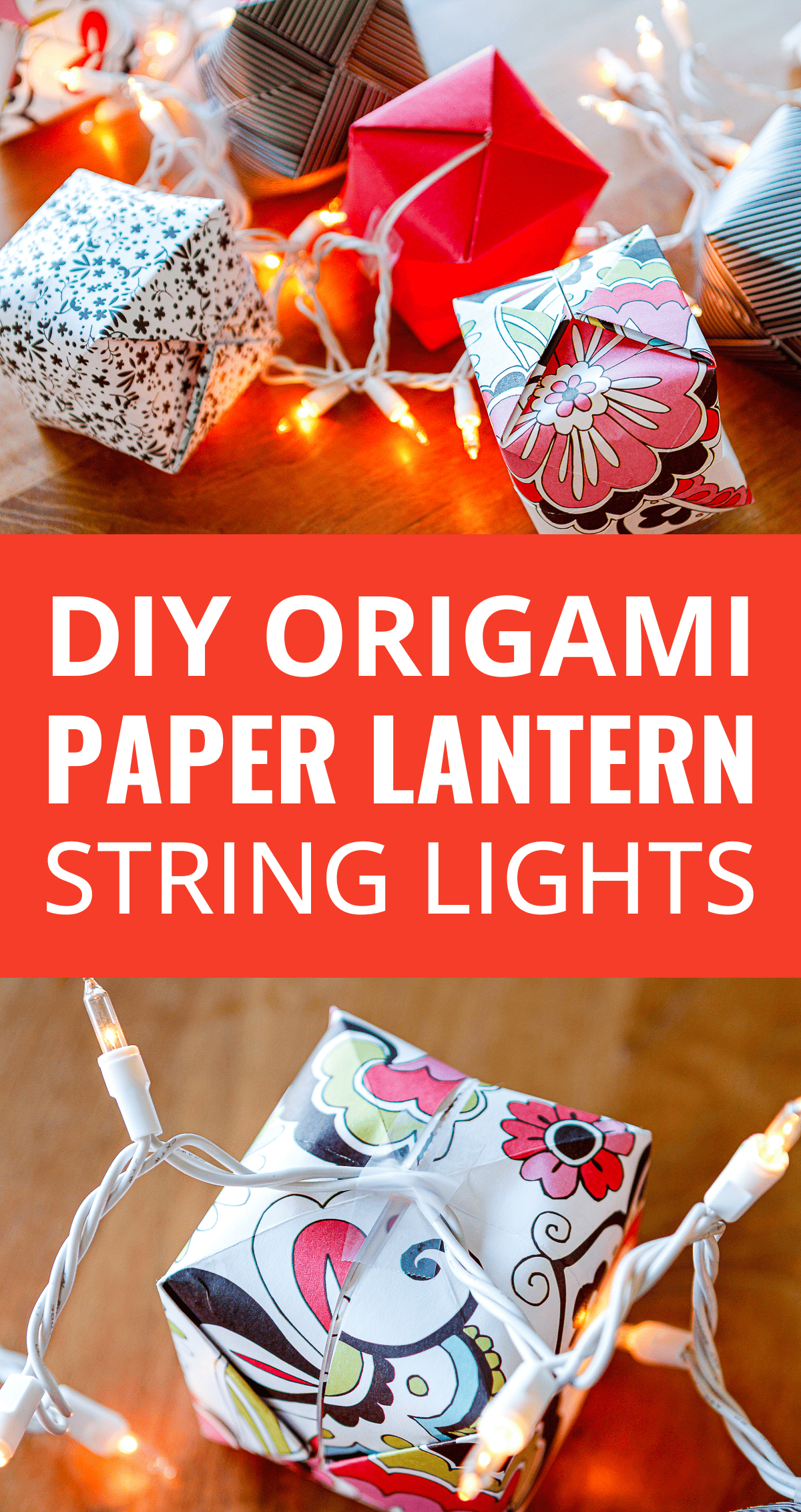 How To Make DIY Origami Paper Lantern String Lights