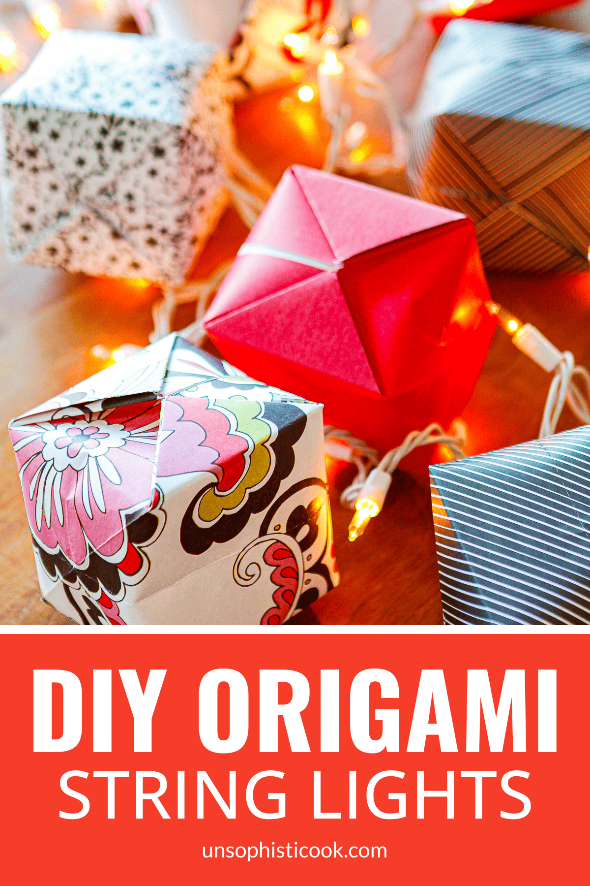 How To Make DIY Origami Paper Lantern String Lights